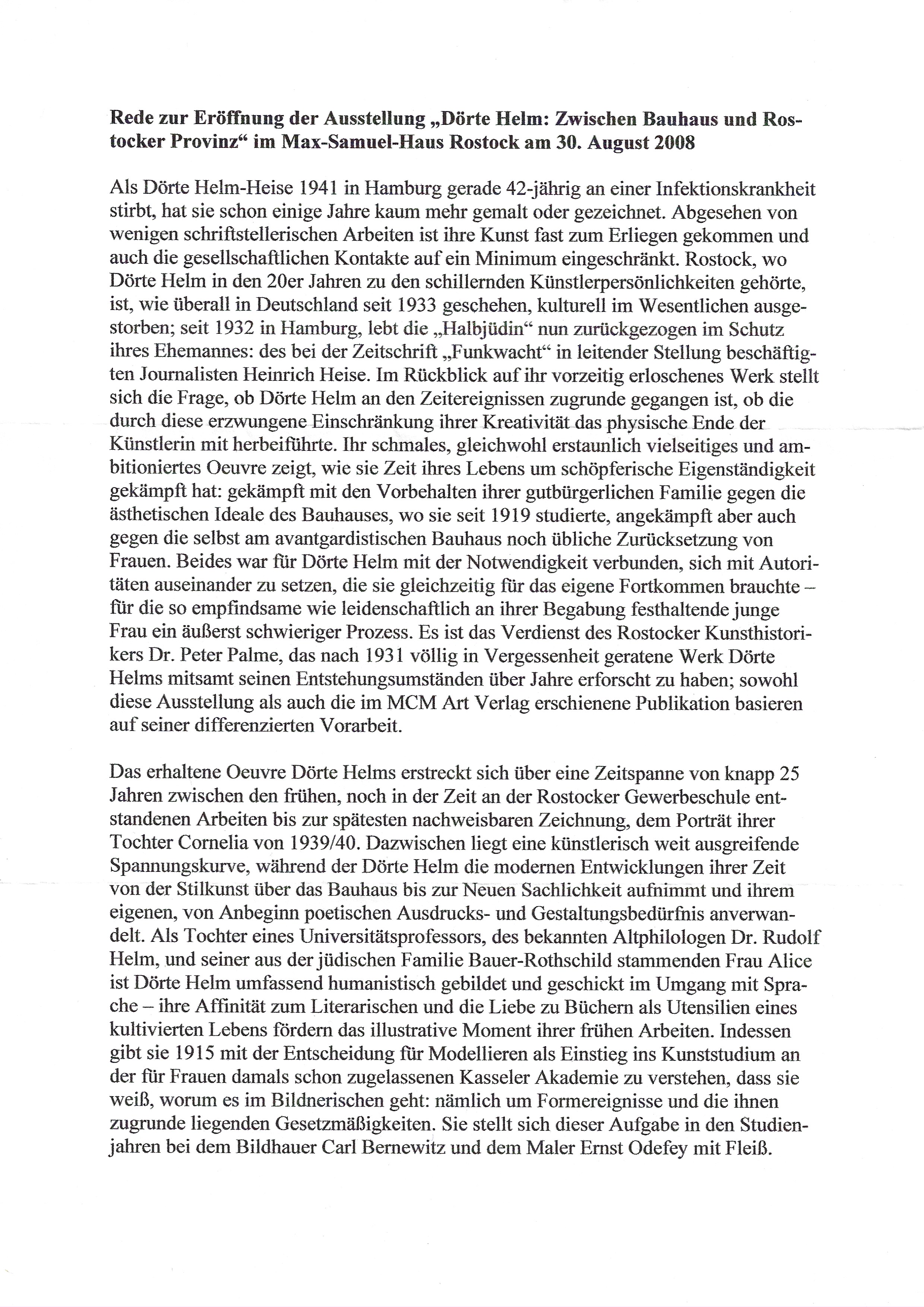 Max Samuel Haus Rostock 2008 - Dörte Helm